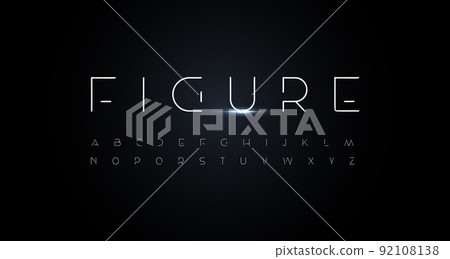 Thin futuristic font, minimalistic abstract... - Stock Illustration ...