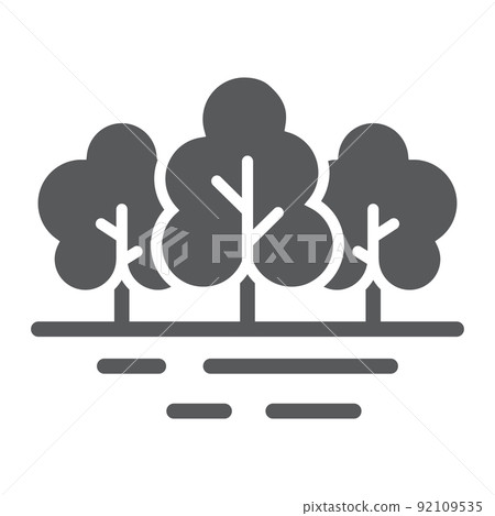 Forest glyph icon, travel and tourism, tree... - Stock Illustration ...