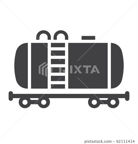 Cistern oil train glyph icon, logistic and... - Stock Illustration ...