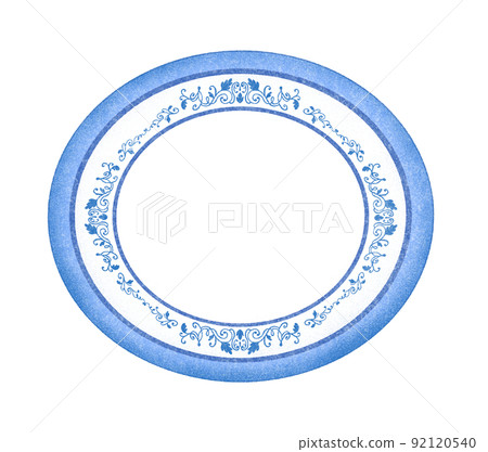 Illustration material of blue round plate. - Stock Illustration ...