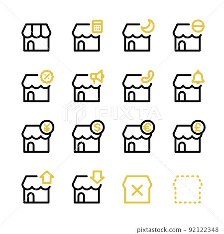 Various UI icon sets for shops, stores, and stores - Stock Illustration ...