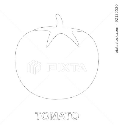 Tomato tracing worksheet for kids - Stock Illustration [92123520] - PIXTA