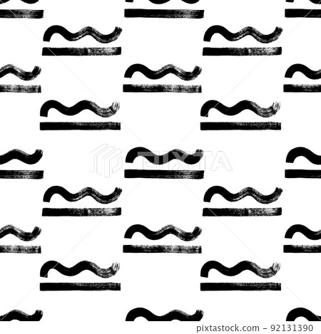 Seamless pattern with straight and wavy lines. - Stock Illustration ...