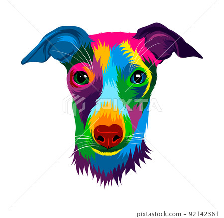 Abstract Jack Russell Terrier head portrait...-插圖素材 [92142361] - PIXTA圖庫