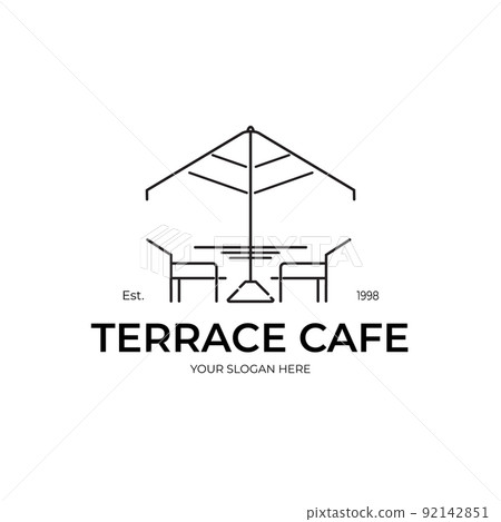 Terrace cafe logo vector illustration design - Stock Illustration ...