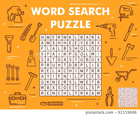 Construction, DIY and repair tools word search...-插圖素材 [92159606] - PIXTA圖庫