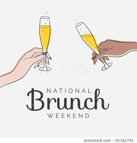 Square image of national brunch weekend text... - Stock Illustration ...