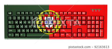 Portuguese flag painted on computer keyboard.... - Stock Illustration ...