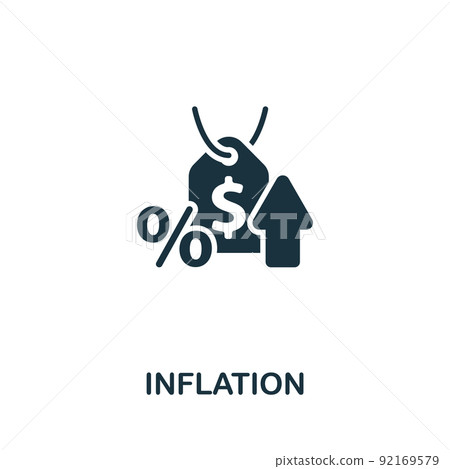Inflation icon. Monochrome simple line Economic... - Stock Illustration ...