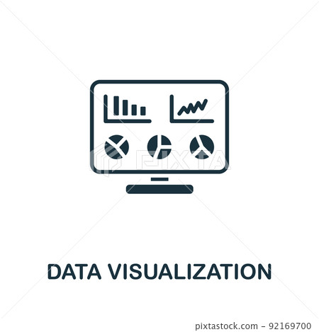 Data Visualization icon. Monochrome simple line... - Stock Illustration ...