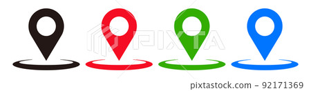 Map pin icon set for maps - Stock Illustration [92171369] - PIXTA
