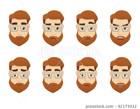 Young man programmer emotions sticker set.... - Stock Illustration ...