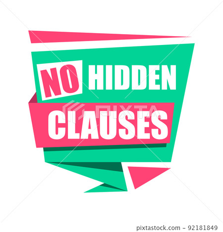 Badge no hidden clauses, vector illustration - Stock Illustration ...