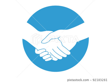 Hands to shake hands / circle frame - Stock Illustration [92183281] - PIXTA