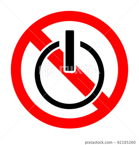 Power switch and prohibition sign - Stock Illustration [92185260] - PIXTA