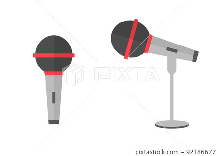 Hand mic icon set with modern hand mic and mic... - Stock Illustration ...