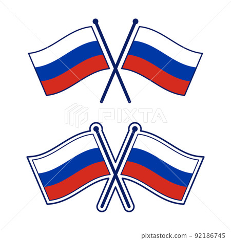 Crossed Russian flag icon set - Stock Illustration [92186745] - PIXTA