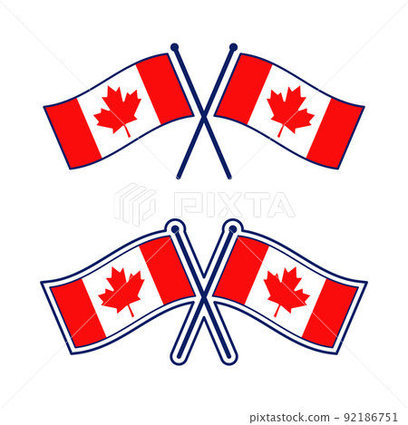 Crossed Canadian Flag Icon Set - Stock Illustration [92186751] - PIXTA
