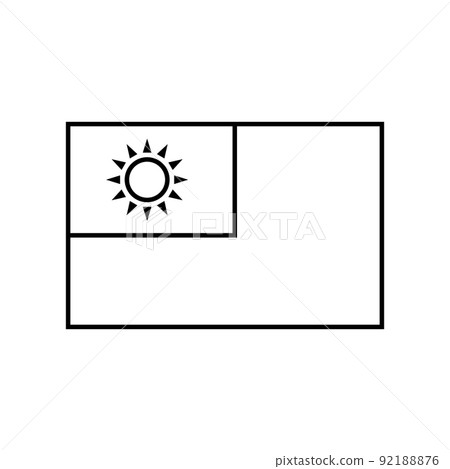 簡單的台灣國旗圖標。向量。-插圖素材 [92188876] - PIXTA圖庫