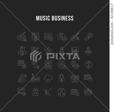 Set Vector Line Icons of Music Business - Stock Illustration [92189617 ...