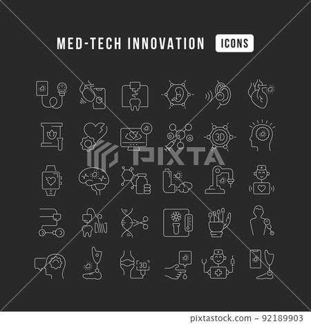 Set of linear icons of Med-Tech Innovation - Stock Illustration ...