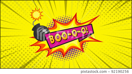 Comic lettering BOO-O-O on white background -... - Stock Illustration ...