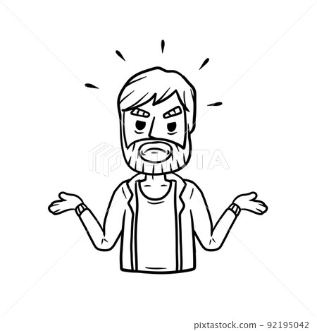 Disgruntled man threw up his hands. Sad... - Stock Illustration ...