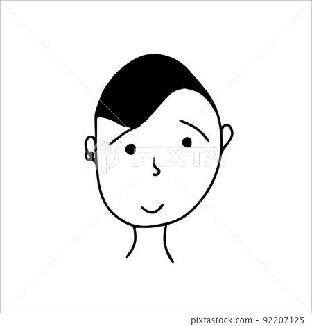 Hand-drawn cartoon face doodle avatar, vector... - Stock Illustration ...