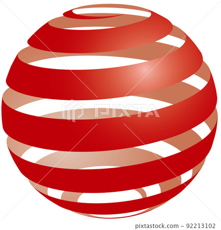 Sphere_Spiral_Red_Dark_Medium-thick - Stock Illustration [92213102] - PIXTA