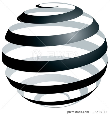 Sphere_Spiral_Black_Light color_Medium fine - Stock Illustration ...