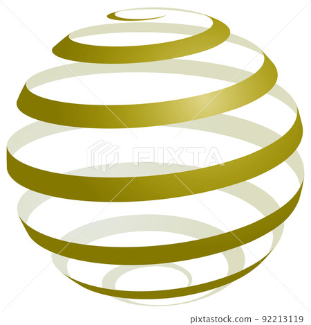 Sphere_Spiral_Blue Gold_Light Color_Fine - Stock Illustration [92213119 ...