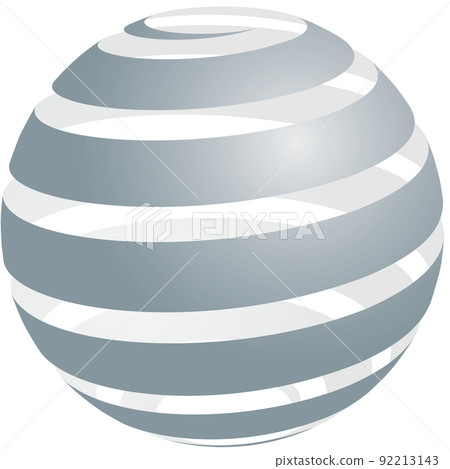 Sphere_Spiral_Silver_Light color_Thick - Stock Illustration [92213143 ...