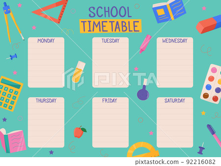 Class Timetable Clipart