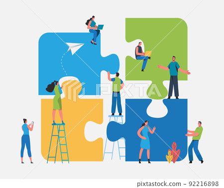 Teamwork successful together concept. Marketing... - Stock Illustration ...