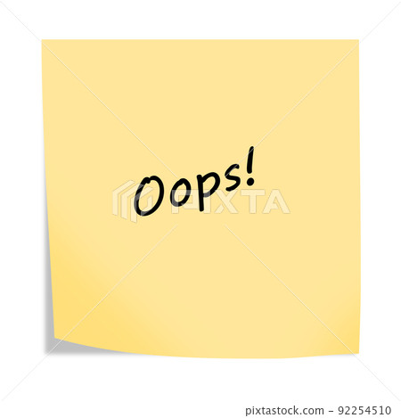 oops 3d illustration post note reminder on... - Stock Illustration ...