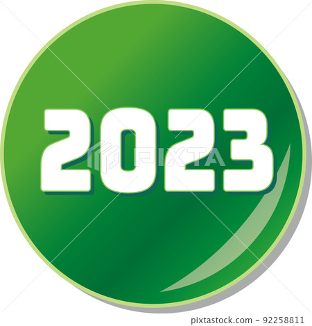 "2023" green circular icon - Stock Illustration [92258811] - PIXTA