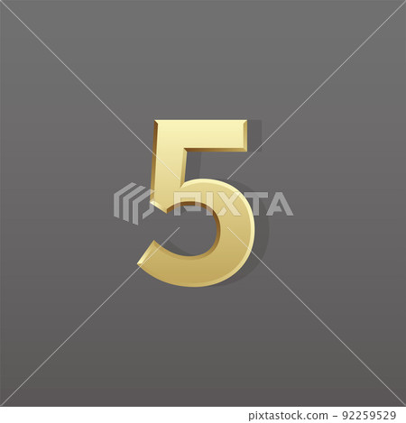 Gold number 5 - Stock Illustration [92259529] - PIXTA