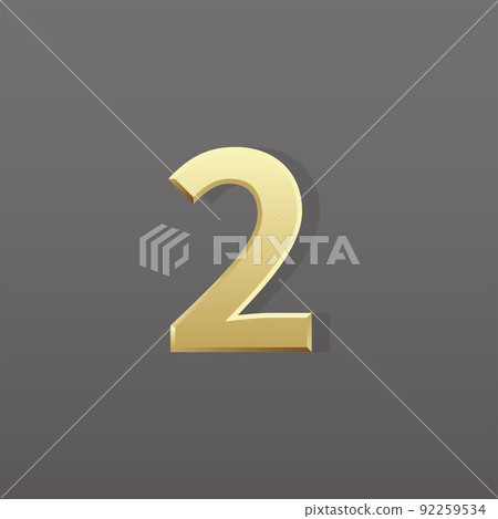 Gold number 2 - Stock Illustration [92259534] - PIXTA