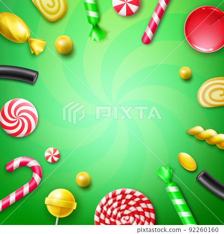 Candy flat lay - Stock Illustration [92260160] - PIXTA