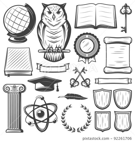 Vintage University And Academy Elements Set - Stock Illustration ...