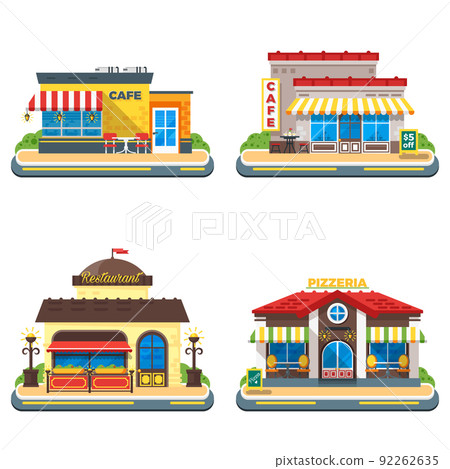 Cafe 2x2 Flat Icons Set - Stock Illustration [92262635] - PIXTA