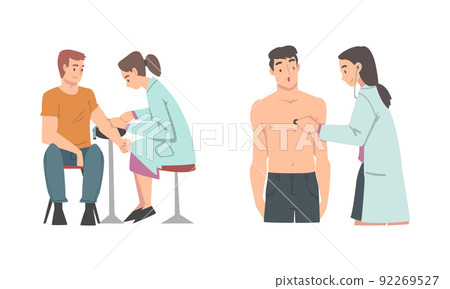 Medical diagnostics of diseases set. Doctor... - Stock Illustration ...