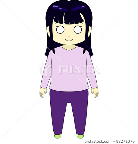 Chibi character illustration (female, front) - Stock Illustration ...