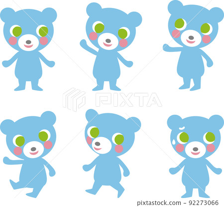 Light blue bear pose set - Stock Illustration [92273066] - PIXTA