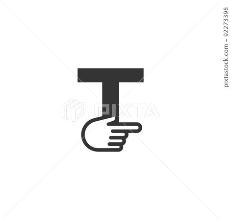 Letter combined with a hand cursor icon... - Stock Illustration ...