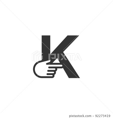 Letter combined with a hand cursor icon... - Stock Illustration ...