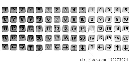 A set of hand-drawn numbers and arrow... - Stock Illustration [92275974 ...