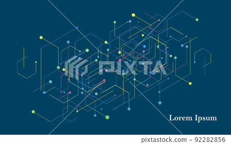 Geometry abstract blue yellow science background - Stock Illustration ...