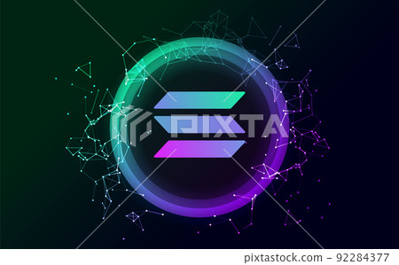 Solana logo coin icon. Isolated solana... - Stock Illustration ...