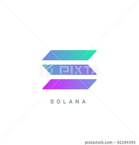 Solana logo coin icon. Isolated solana... - Stock Illustration ...